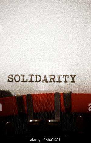 Solidarity word written with a typewriter Stock Photo - Alamy
