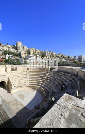 View over the Odeon Theatre, Hashemite Plaza, Amman City, Jordan ...