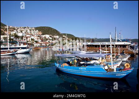 Port of Kas with boats in Turkey - vvbvanbree fotografie Stock Photo ...