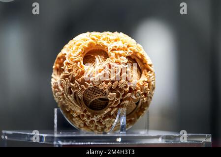 Close-up of delicate ivory sculptures from ancient China Stock Photo ...