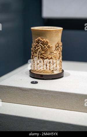 Close-up of delicate ivory sculptures from ancient China Stock Photo ...