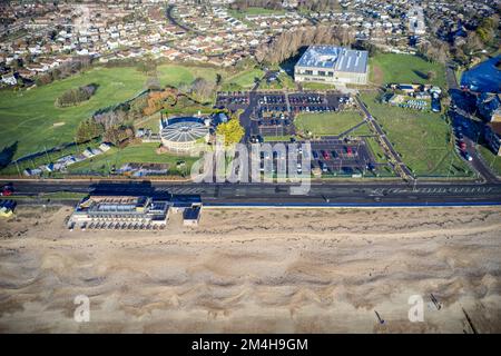 Aerial view towards the Littlehampton Wave the Swimming Pool and ...