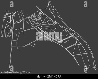 Street roads map of the KARL-MARX-SIEDLUNG QUARTER, WORMS Stock Vector ...