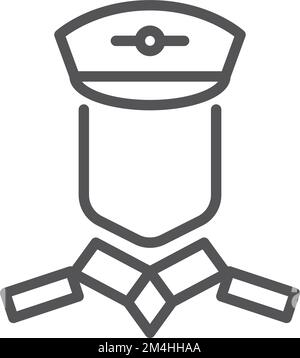 Pilot linear icon. Aircraft control. Airplane team. Plane worker. Jet ...