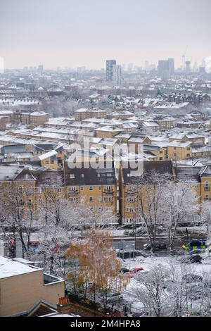 Aerial view of London rooftops covered in snow Stock Photo - Alamy