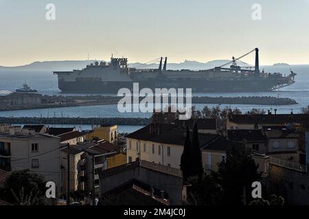 Marseille, France. 17th Dec, 2022. The Pipe Laying Vessel (PLV ...