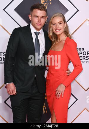 Sam Curran and partner Isabella Symonds Willmott pose on the red carpet ...