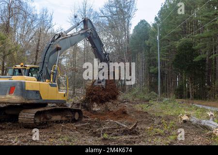Tractor used to cut down trees in illegal deforestation in the Amazon ...