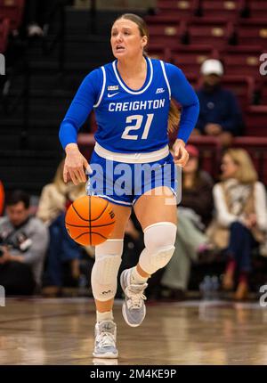 Creighton guard Molly Mogensen (21) dribbles the ball against Nebraska ...