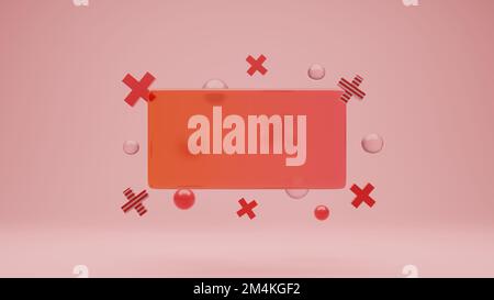 Quote message frame with isometric 3D rendered background, 3D Rendering ...