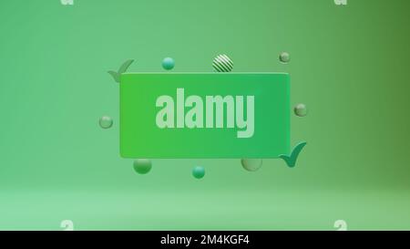 Quote message frame with isometric 3D rendered background, 3D Rendering ...