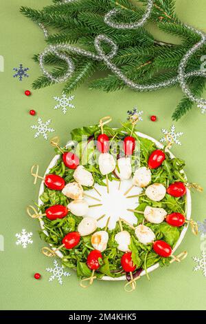 Charcuterie wreath in traditional New Year color design with Christmas ...