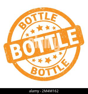 BOTTLE text written on orange rectangle stamp sign Stock Photo - Alamy