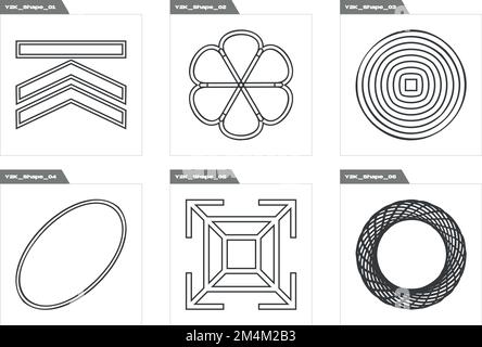 Collection of Y2K elements. Extraordinary Graphic Assets. Elements for graphic decoration Stock ...
