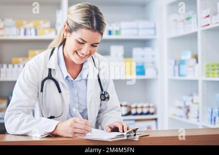 Female doctor working with medical forms and documents close-up Stock ...