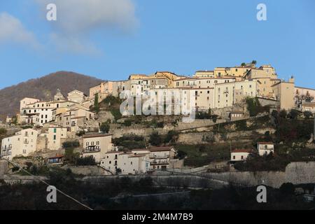 Picinisco, Italy - December 21, 2022: View of the town in the province ...
