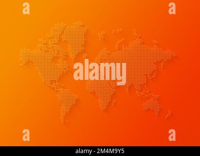 Illustration of a world map made of stars isolated on orange background ...