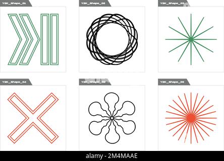 Collection of Y2K elements. Extraordinary Graphic Assets. Objects in ...