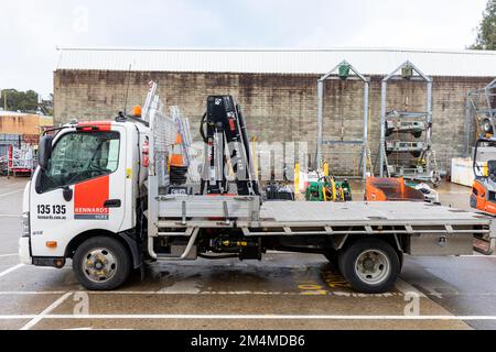 Kennards plant and equipment hire yard in Mona Vale Sydney with Kubota ...