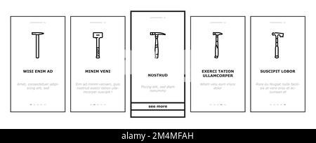 hammer tool construction onboarding icons set vector Stock Vector Image ...