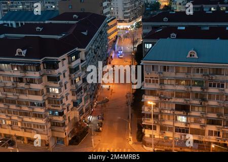 SHANGHAI, CHINA - DECEMBER 22, 2022- The city's main road appears empty ...
