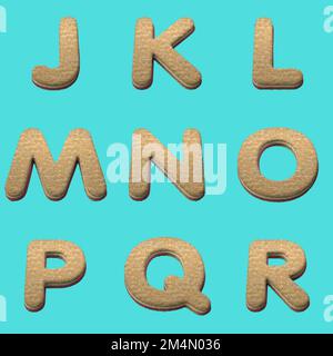 3D Render Set of Toast Font including Letters, Numbers and Punctuation ...