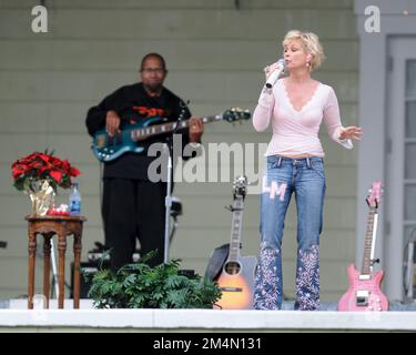 Country music singer Lorrie Morgan is shown performing on stage during ...