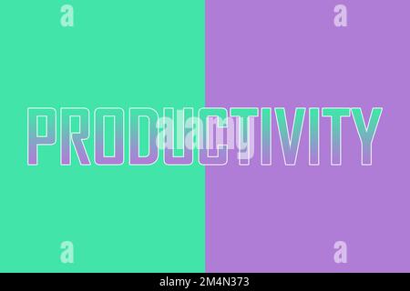 Productivity, icon. Logo. Colorful typography banner with single word ...