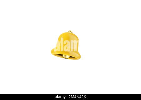 Yellow notification bell isolated on white background. 3d illustration ...