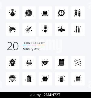 20 Military War Solid Glyph icon Pack like weapon weapon border ...