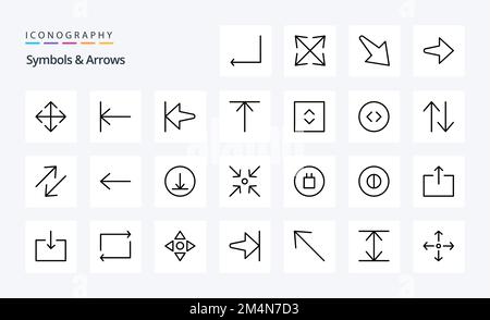 25 Symbols Arrows Line icon pack Stock Vector Image & Art - Alamy