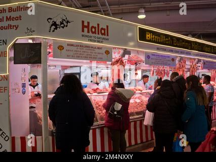 People buying meat and fish at the Bull Ring indoor markets in ...