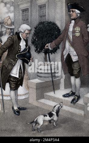 This illustration shows the Austrian composer Wolfgang Amadeus Mozart ...