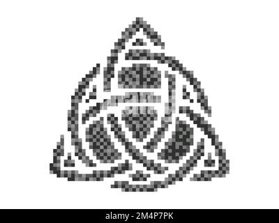 Triquetra in pixel art style seamless pattern. Pixelated Triquetra ...