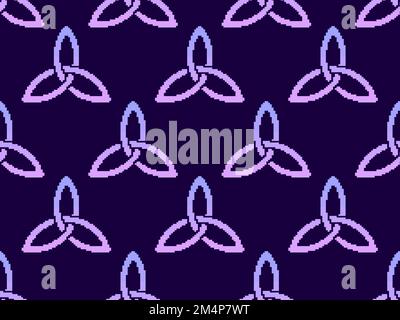 Seamless pattern with Triquetra in pixel art style. Pixelated Triquetra ...