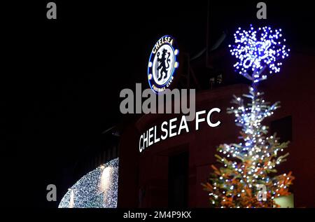 A general view of the Chelsea badge ahead of the Carabao Cup semi-final ...