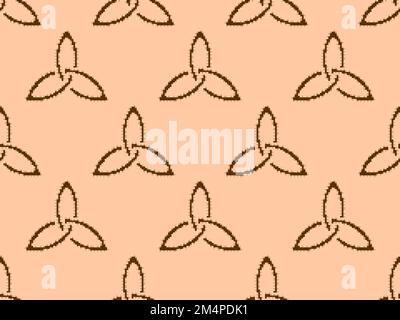 Seamless pattern with Triquetra in pixel art style. Pixelated Triquetra ...