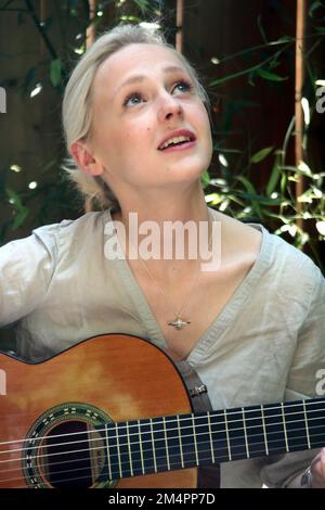 Laura Marling performing at a private session in New York Stock Photo ...