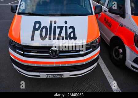 Police car, Polizia Cantonal Police Ticino, Switzerland Stock Photo - Alamy