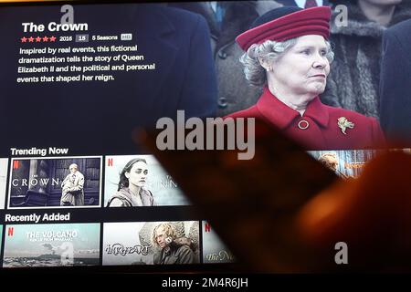 Netflix application on tv screen highlighting the Netflix television ...