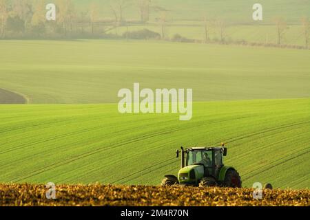 The tractor works the land. Claas Ares 836 RZ Stock Photo - Alamy