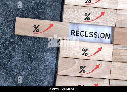 The concept of worrying about the economic recession caused by ...