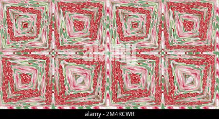 Christmas geometric gift wrap border. Contemporary holiday quilt with ...