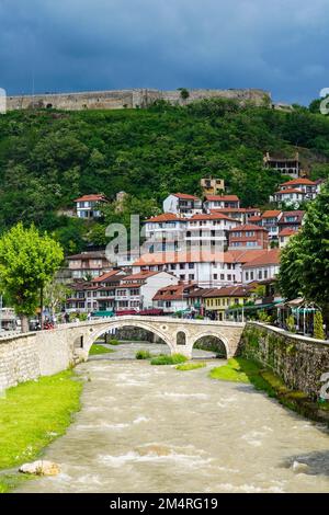 Old Stone Bridge over Prizren Bistrica River, Prizren, Kosovo Stock ...