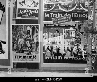 Paris Wages War of Posters (Communist Posters pasted over the M.P ...