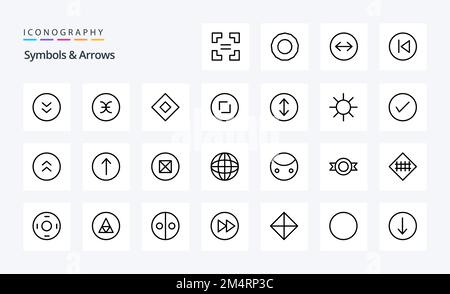 25 Symbols Arrows Line icon pack Stock Vector Image & Art - Alamy