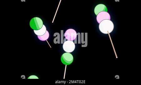 Background with moving 3d sweets. Design. Bright 3d sweets move with ...