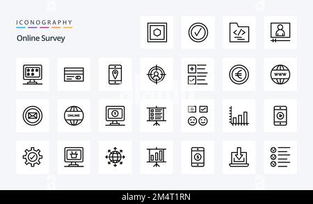 Online Survey Line 5 Icon Pack Including . store . business . download ...