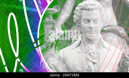 Ludwig van Beethoven bust close up. Motion. Sculpture of Beethoven ...