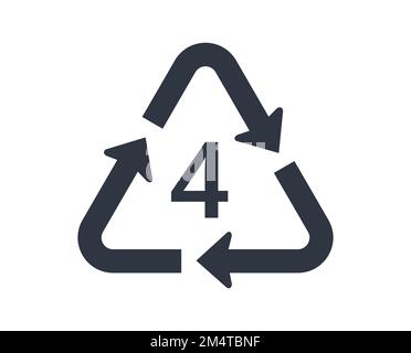 PE-LD plastic recycling code icon set. Plastic recycling symbols 04 PE-LD. Mobius Strip plastic ...